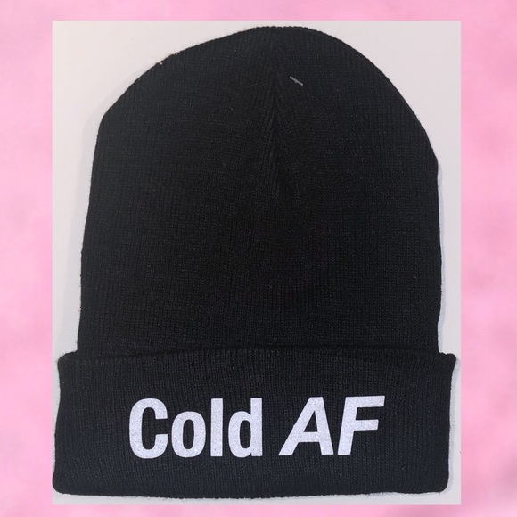 Accessories | Cold Af Winter Fleece Lined Black Hat | Poshmark
